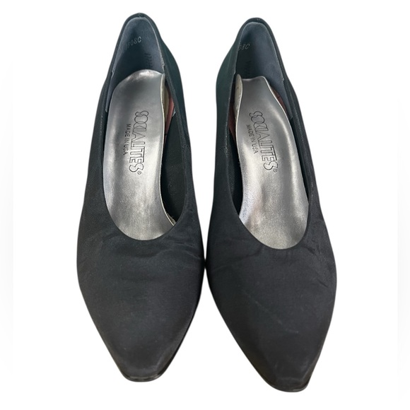 Socialite | Shoes | Socialites Black Satin Kitten Heels 75c Made In ...